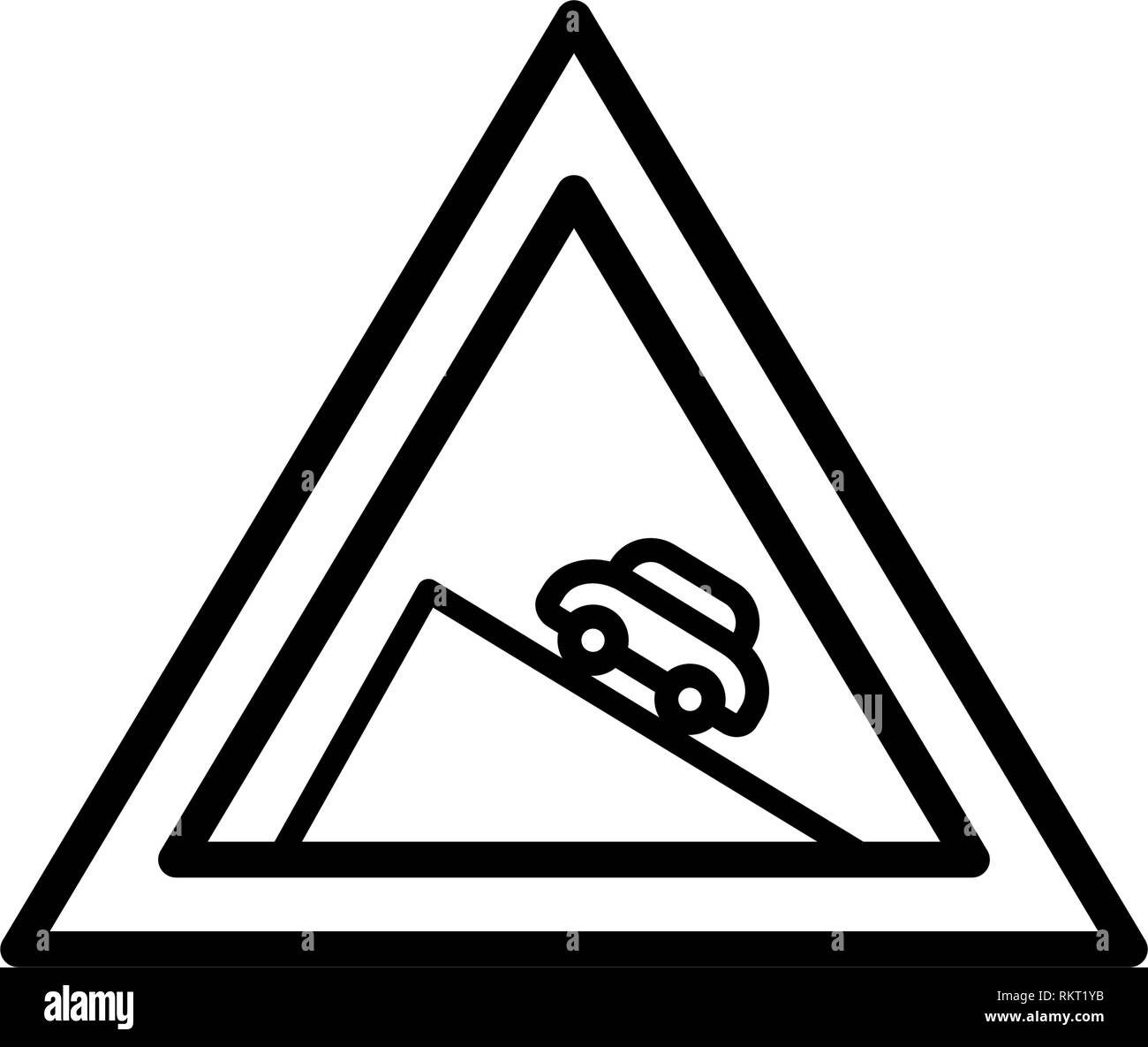 Vector Dangerous descent Icon Sign Icon Vector Illustration For ...