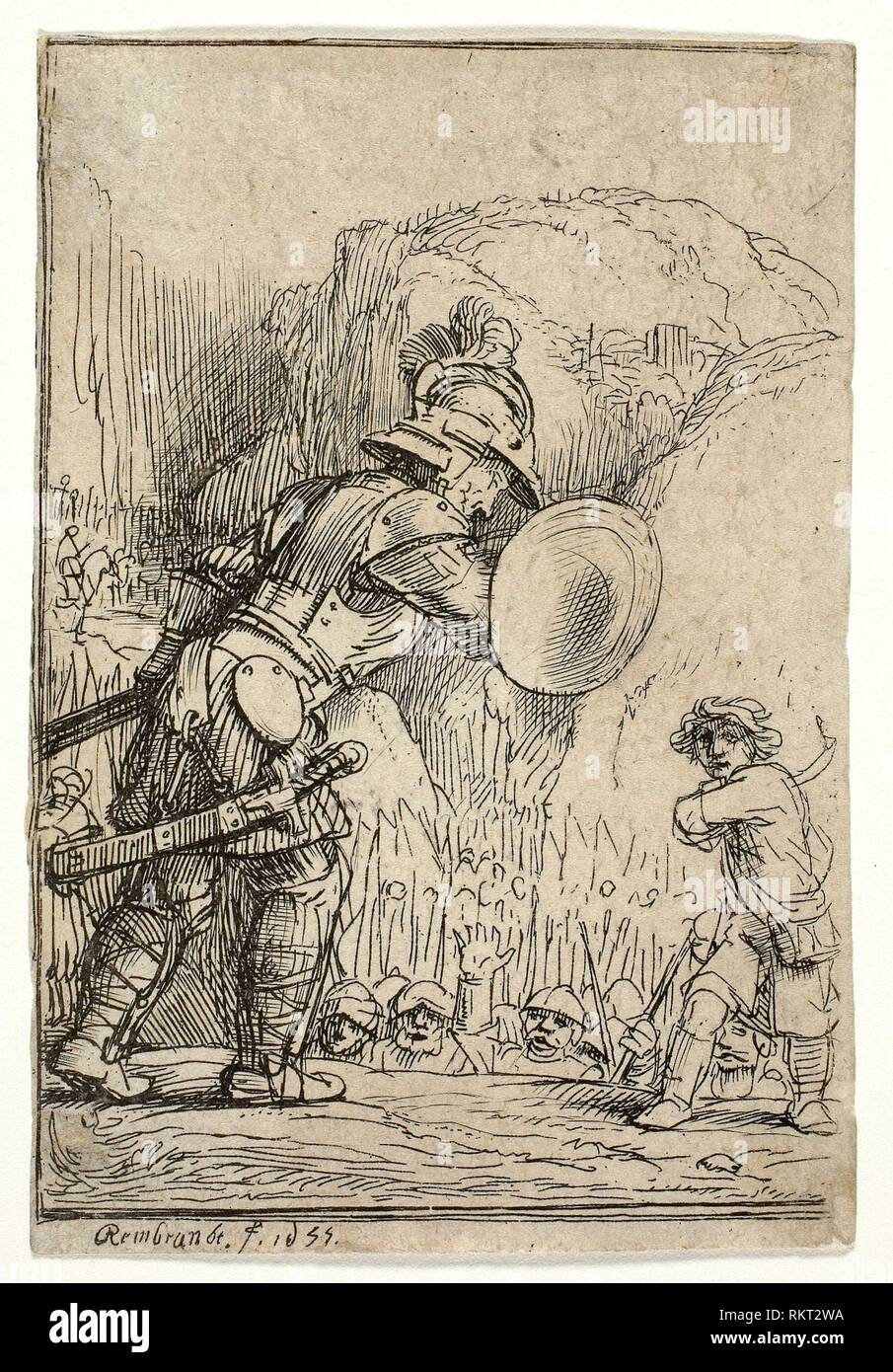 David goliath engraving hi-res stock photography and images - Alamy