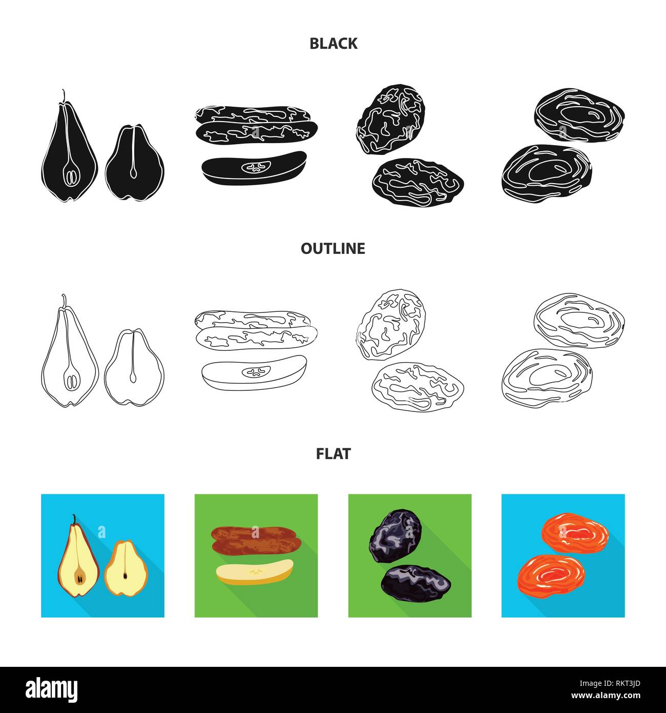 Vector design of food and raw symbol. Set of food and nature stock ...