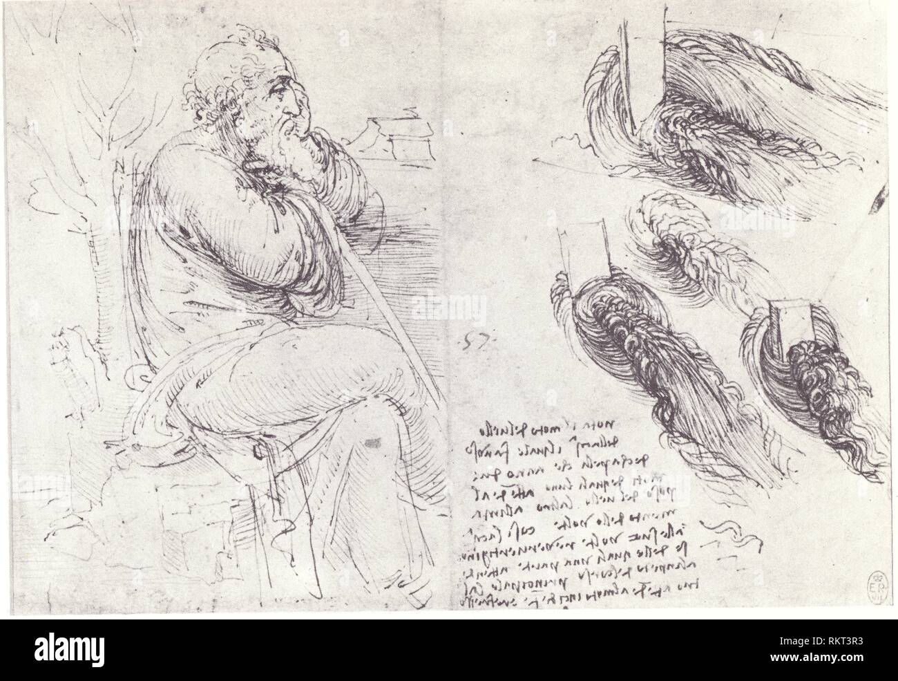 Leonardo da vinci drawing of water hi-res stock photography and images ...