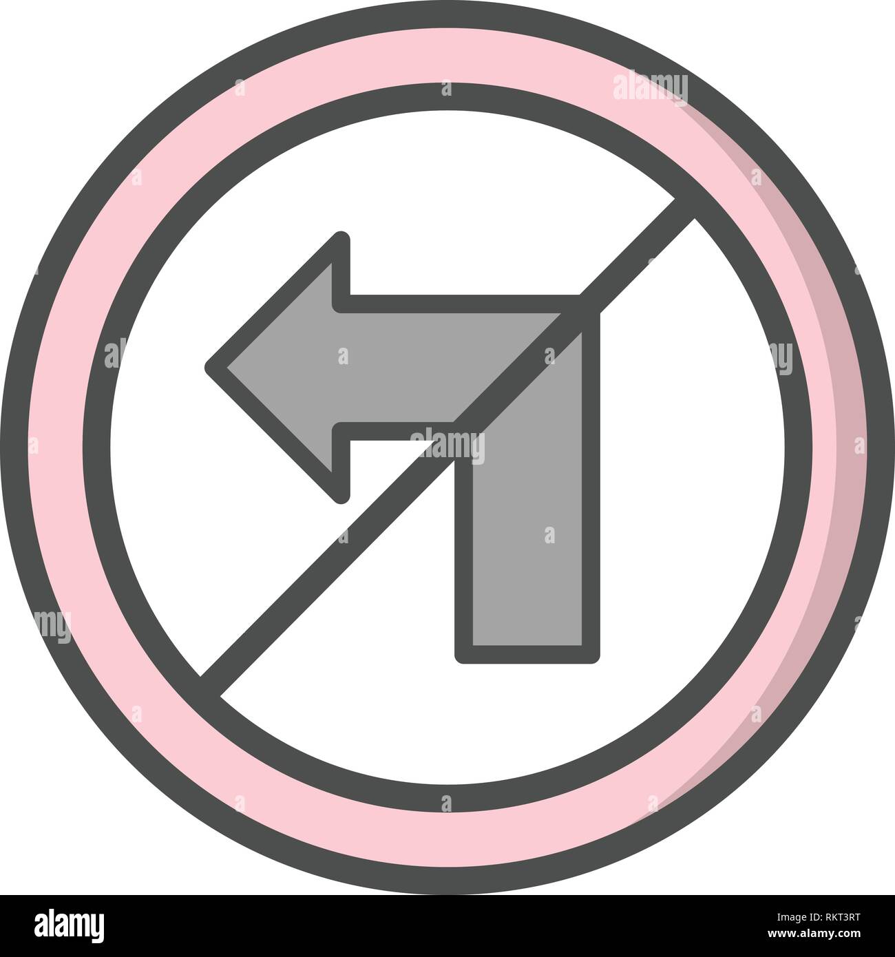 Vector No left turn Icon Sign Icon Vector Illustration For Personal And ...