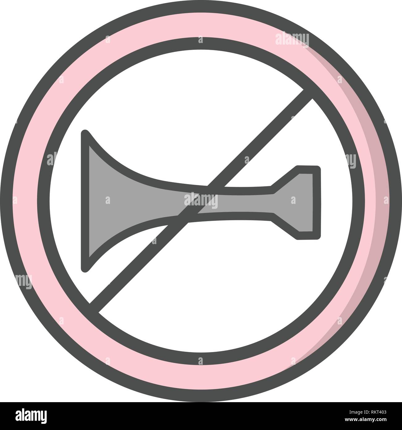 Vector Audible warning devices prohibited Icon Sign Icon Vector ...