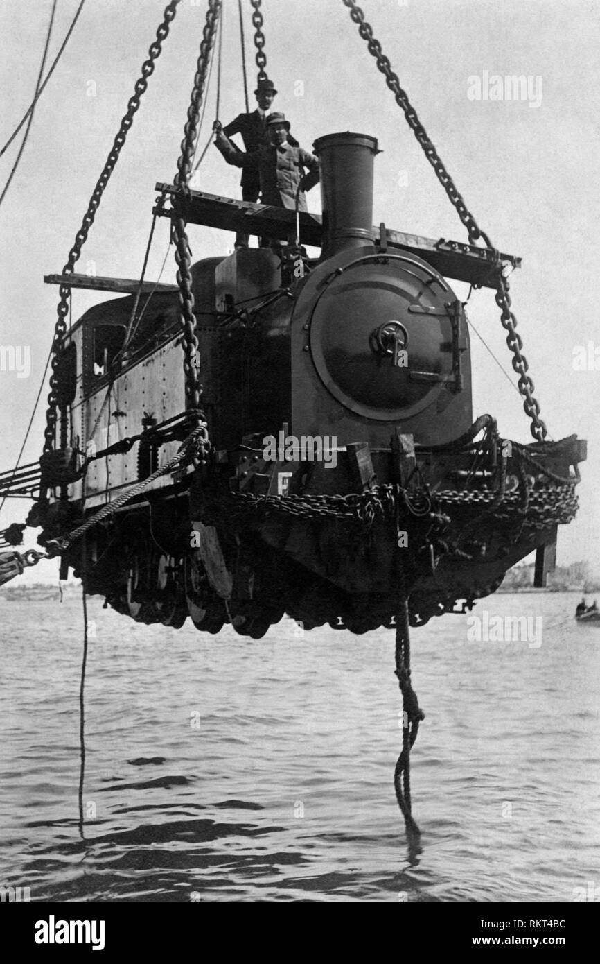 landing of the first locomotive, libya 1920 Stock Photo - Alamy