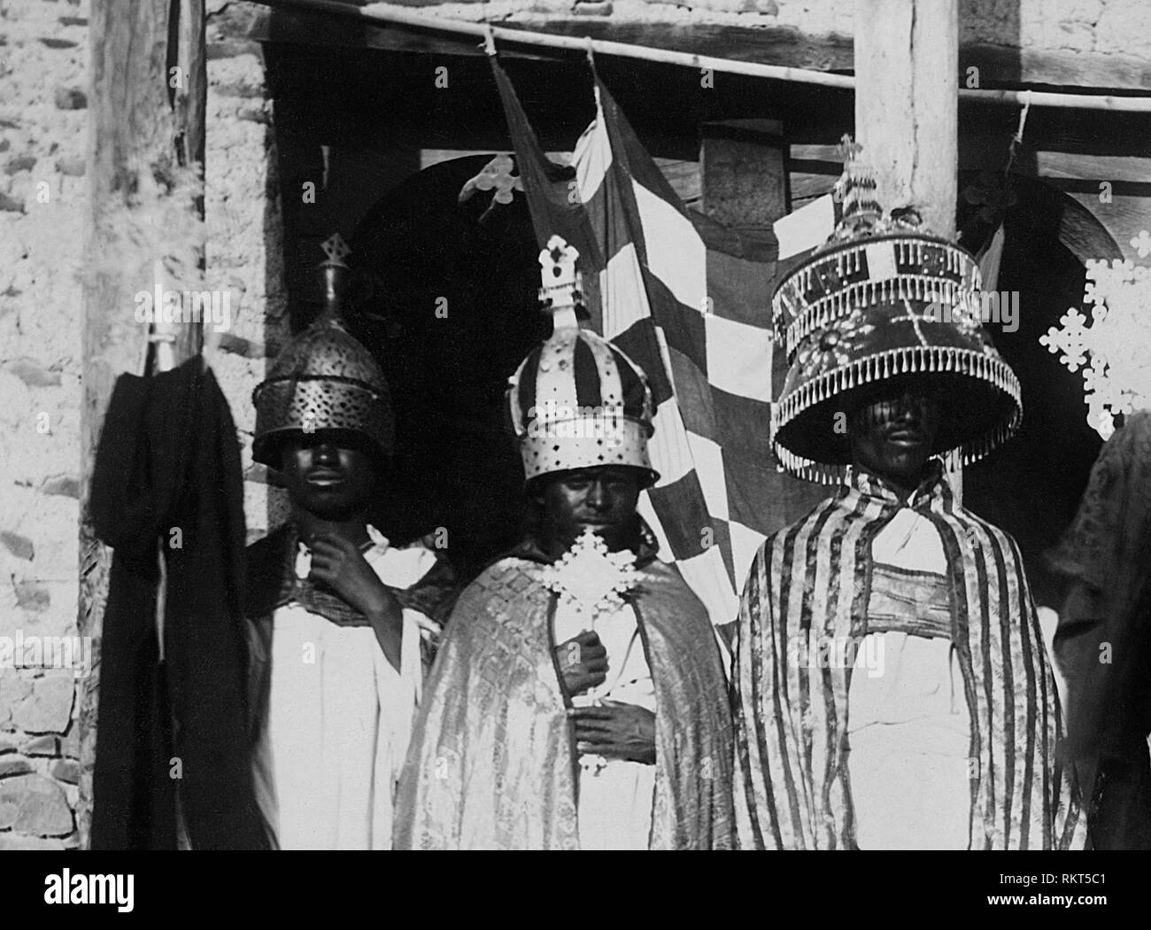 Africa, Ethiopia, Adigrat, representatives of the clergy at the door of ...