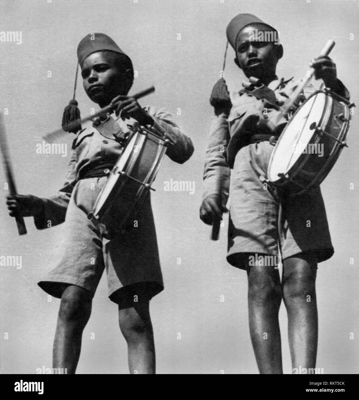 africa, ethiopia, addis Ababa, two young askari of the band, 1920-30 ...