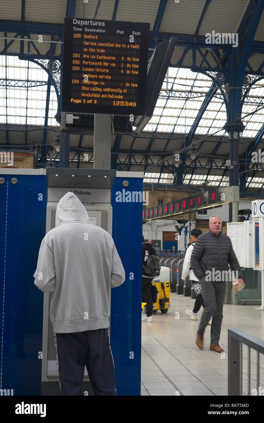 Brighton, England on February 11, 2019. Railway station Stock Photo - Alamy