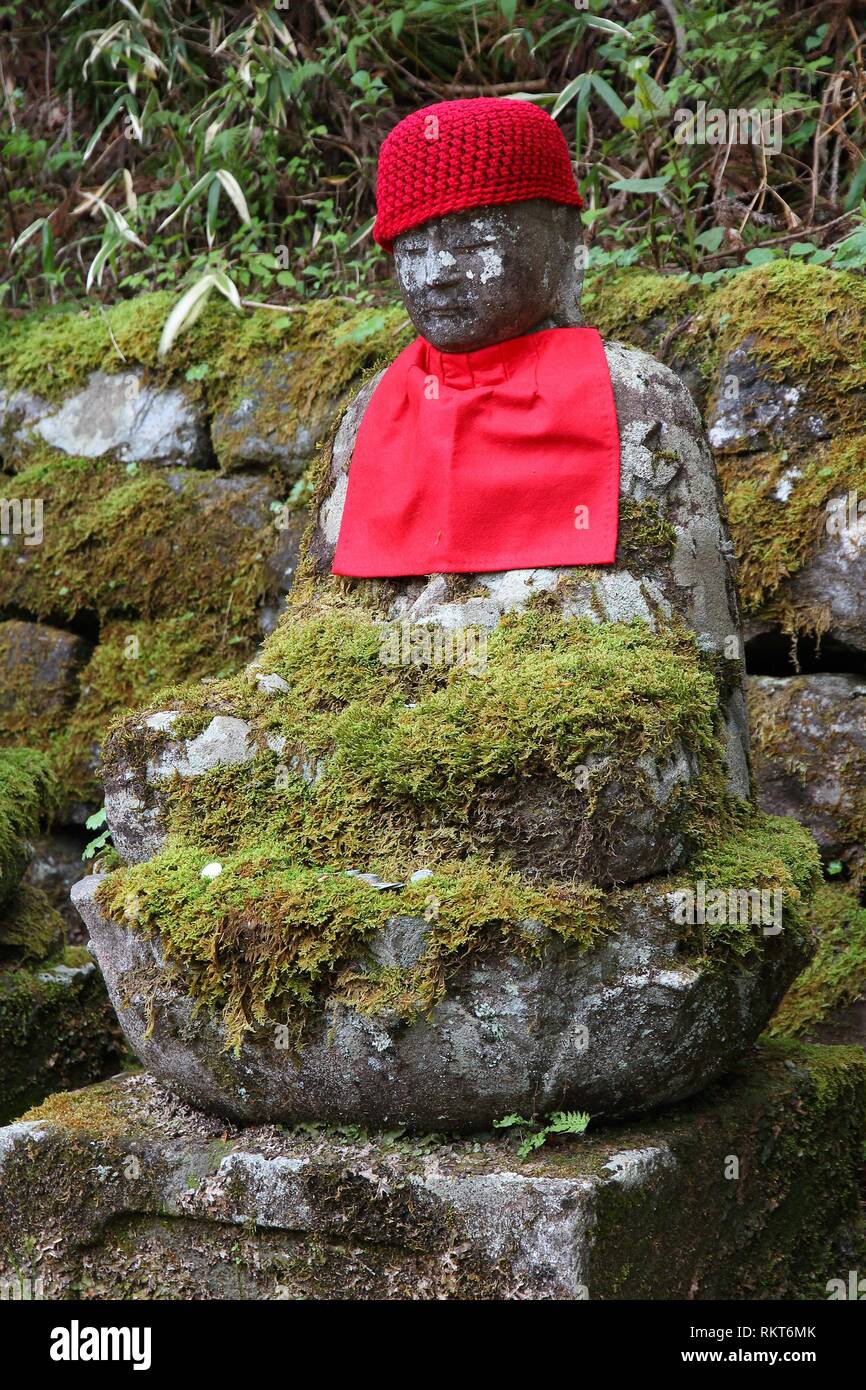 Nikko, Japan - jizo statue at famous Kanmangafuchi. Jizo, also known as ...