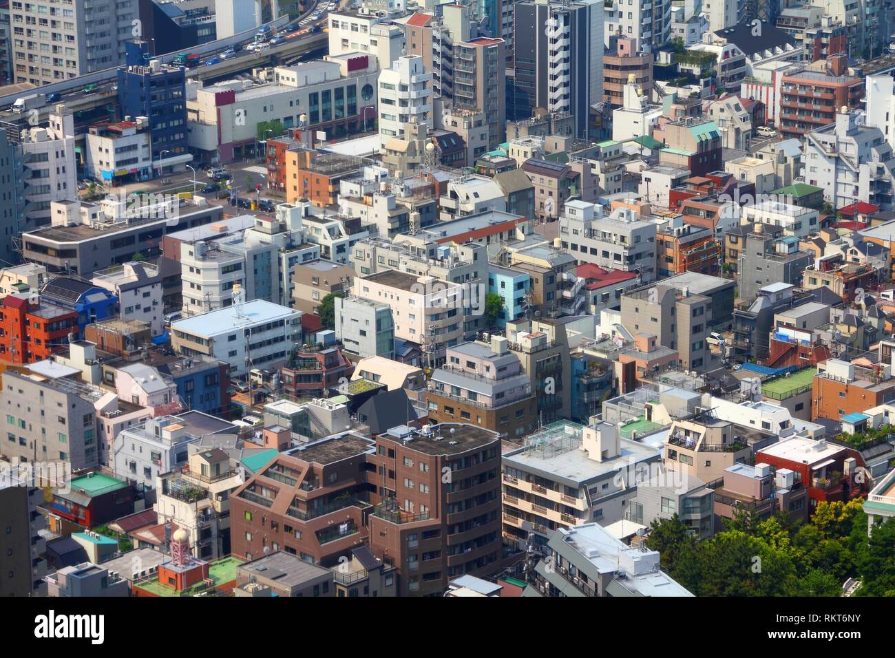Tokyo, Japan - aerial view of Minato district. Modern city Stock Photo - Alamy