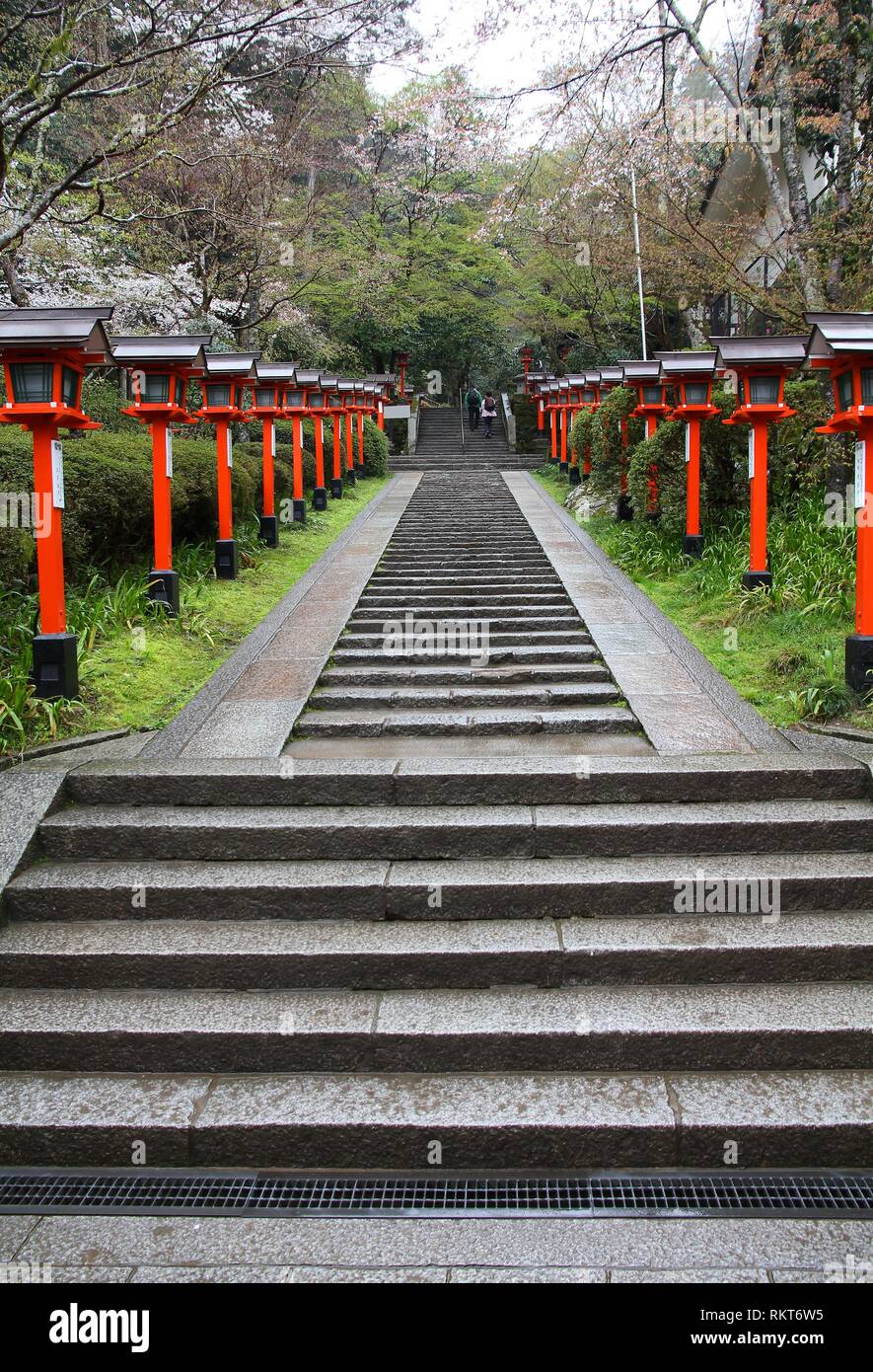 Kurama Temple stairs in Kyoto, Japan. Buddhist place of worship Stock ...