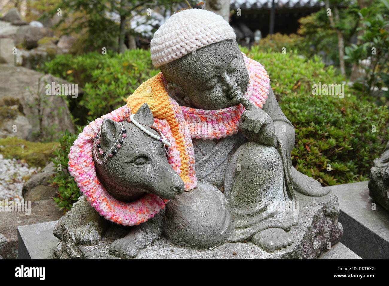Japan - jizo statue in Daishouin Buddhist temple on the island Miyajima ...