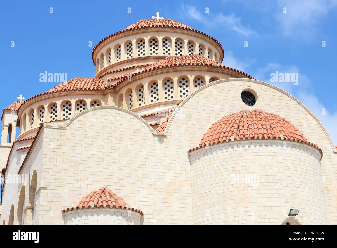 Paphos, Cyprus. Orthodox church exterior view. Religious architecture ...