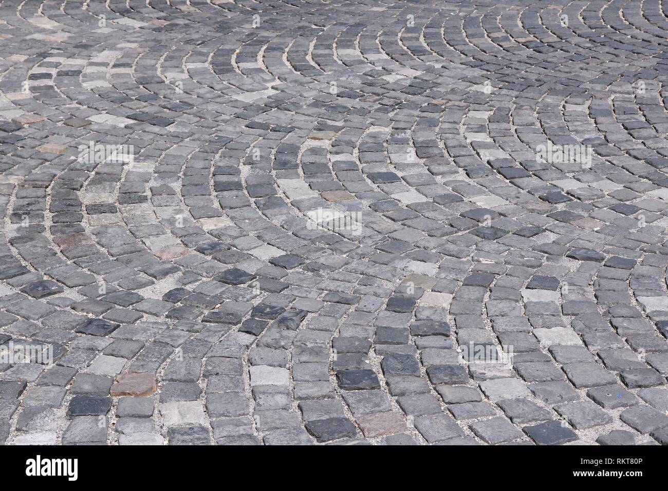 Cobbled square backgrond - cobbles pattern in Budapest, Hungary Stock ...