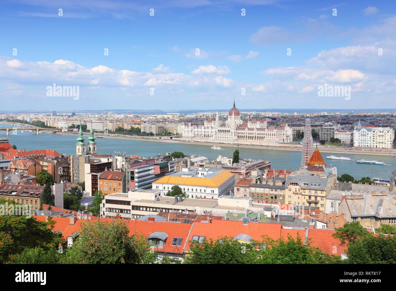 Budapest, Hungary - capital city aerial view. Parliament building Stock ...