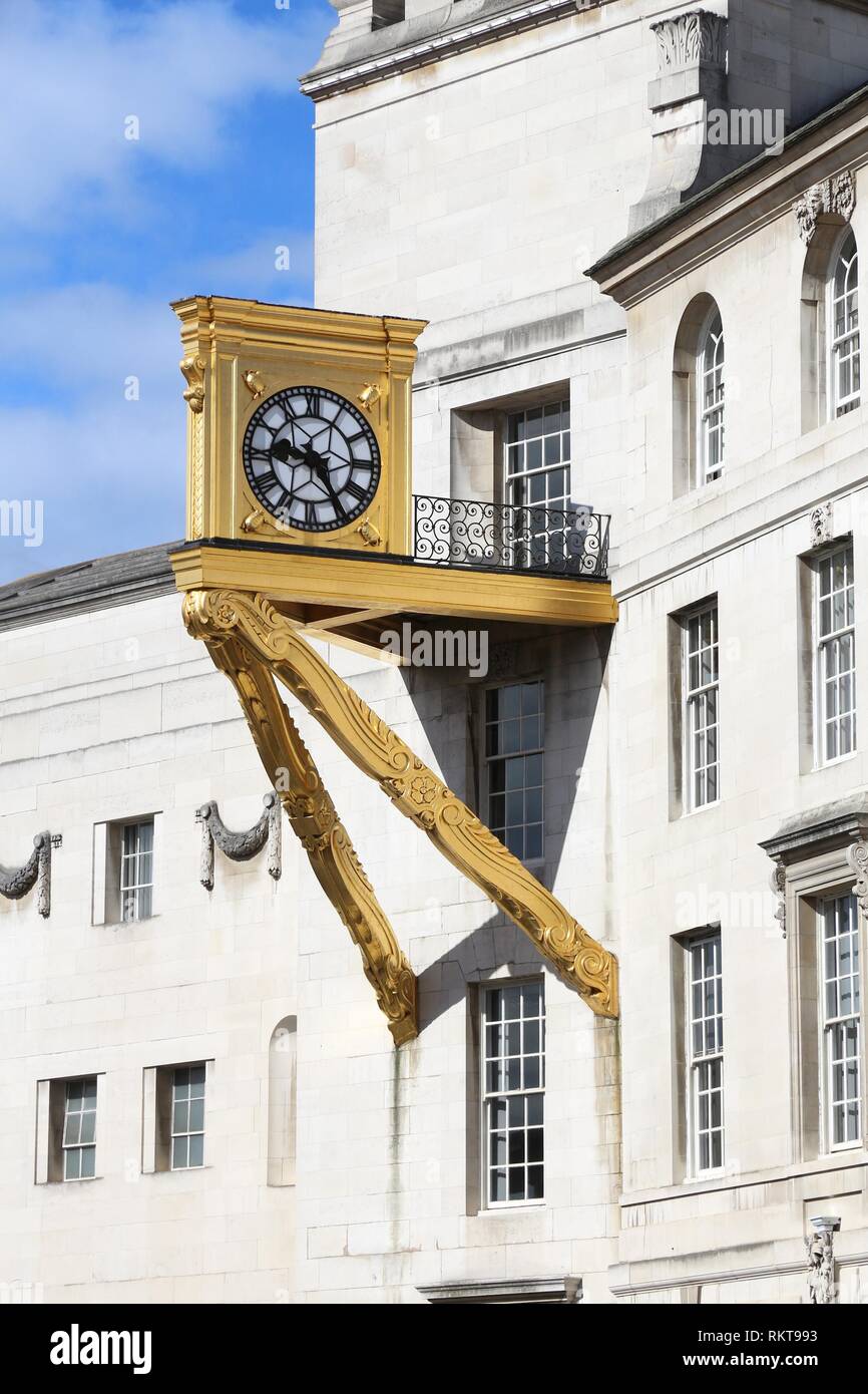 Leeds - city in West Yorkshire, UK. Civic Hall clock at Millennium ...