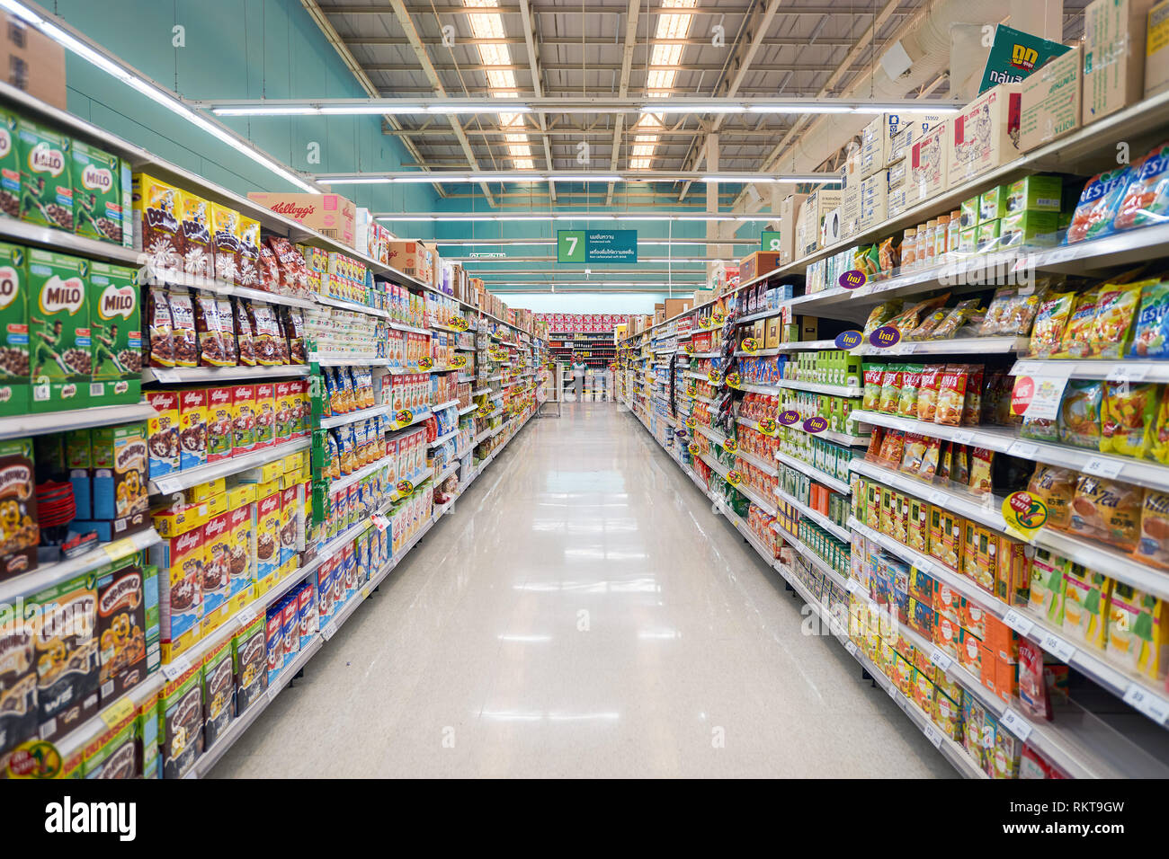 PATTAYA, THAILAND - FEBRUARY 22, 2016: inside of the Tesco Lotus ...