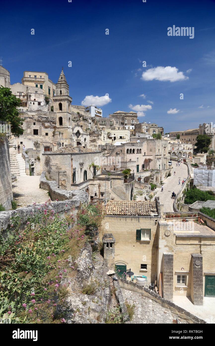 Matera, Italy. Sassi districts of rock and cave houses. UNESCO World ...