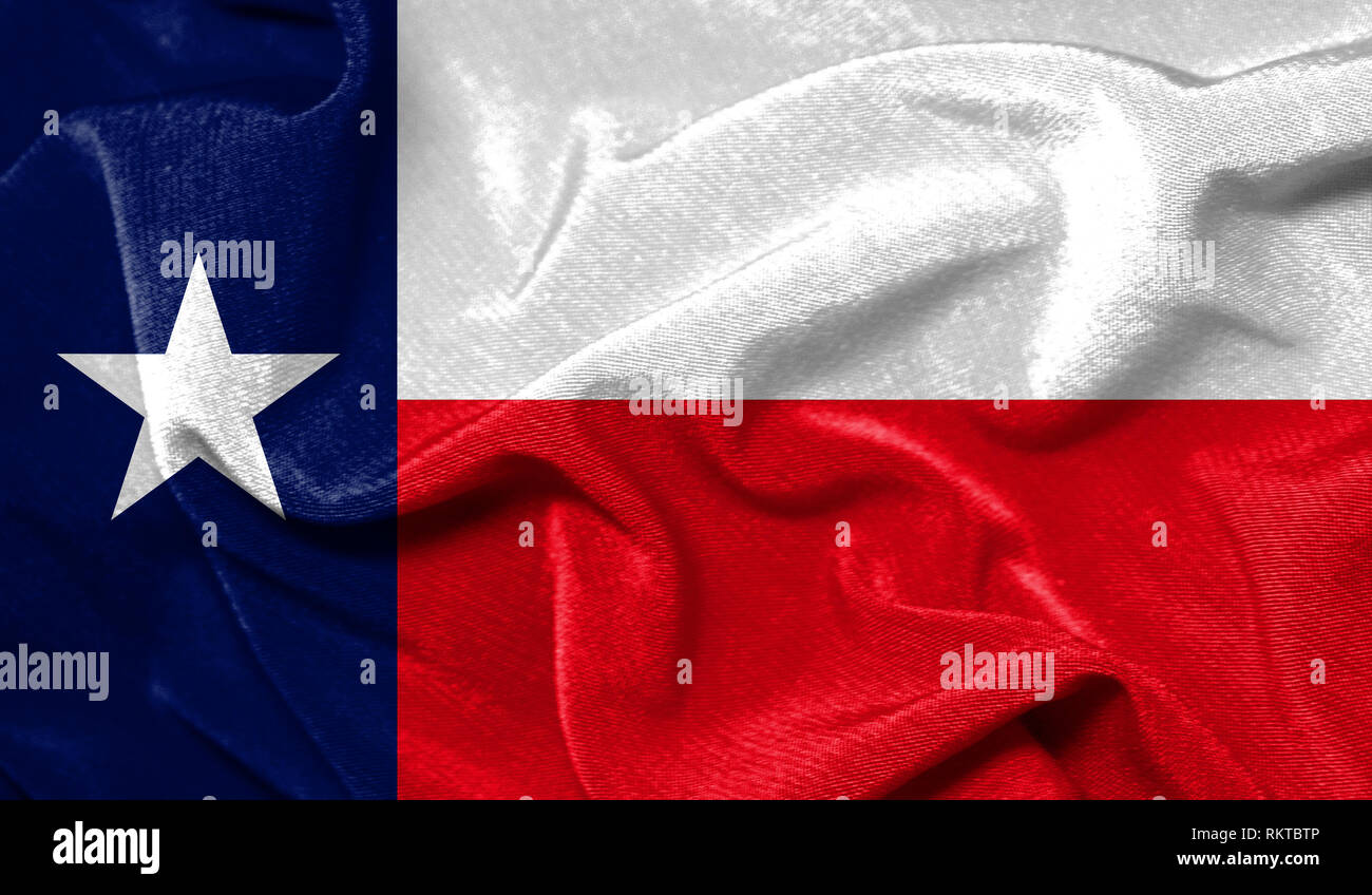 Realistic flag State of Texas on the wavy surface of fabric Stock Photo ...