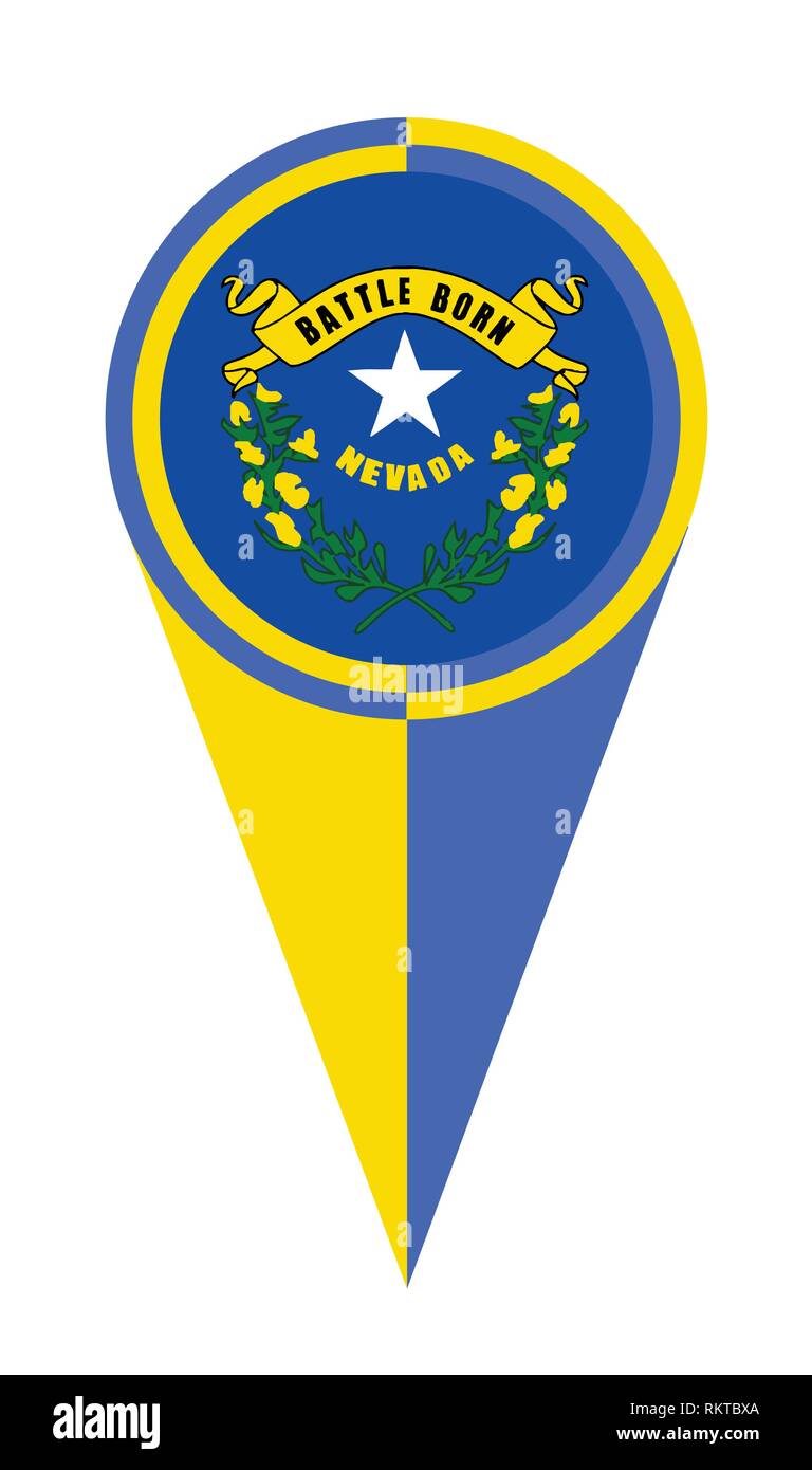 Nevada map pointer pin icon location flag marker Stock Vector Image ...