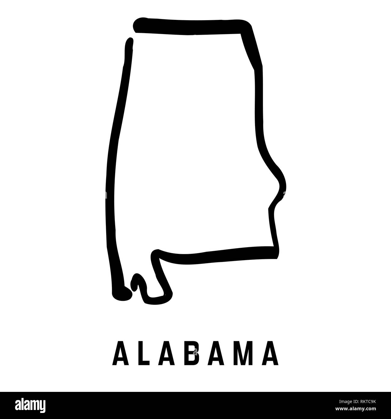 Alabama State Map Outline