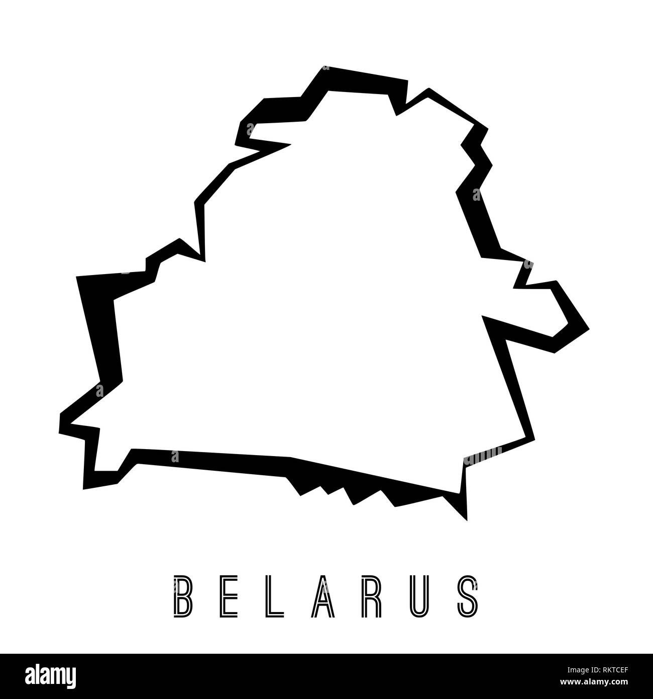 Belarus map outline - country shape sharp polygonal geometric style ...