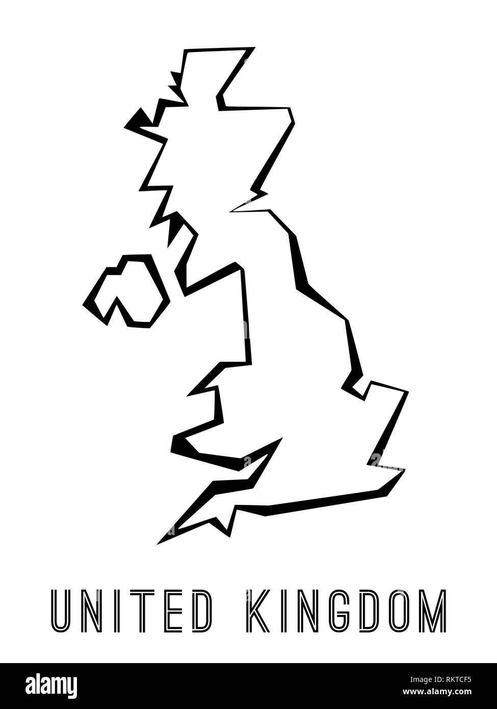 UK map outline - country shape sharp polygonal geometric style vector ...