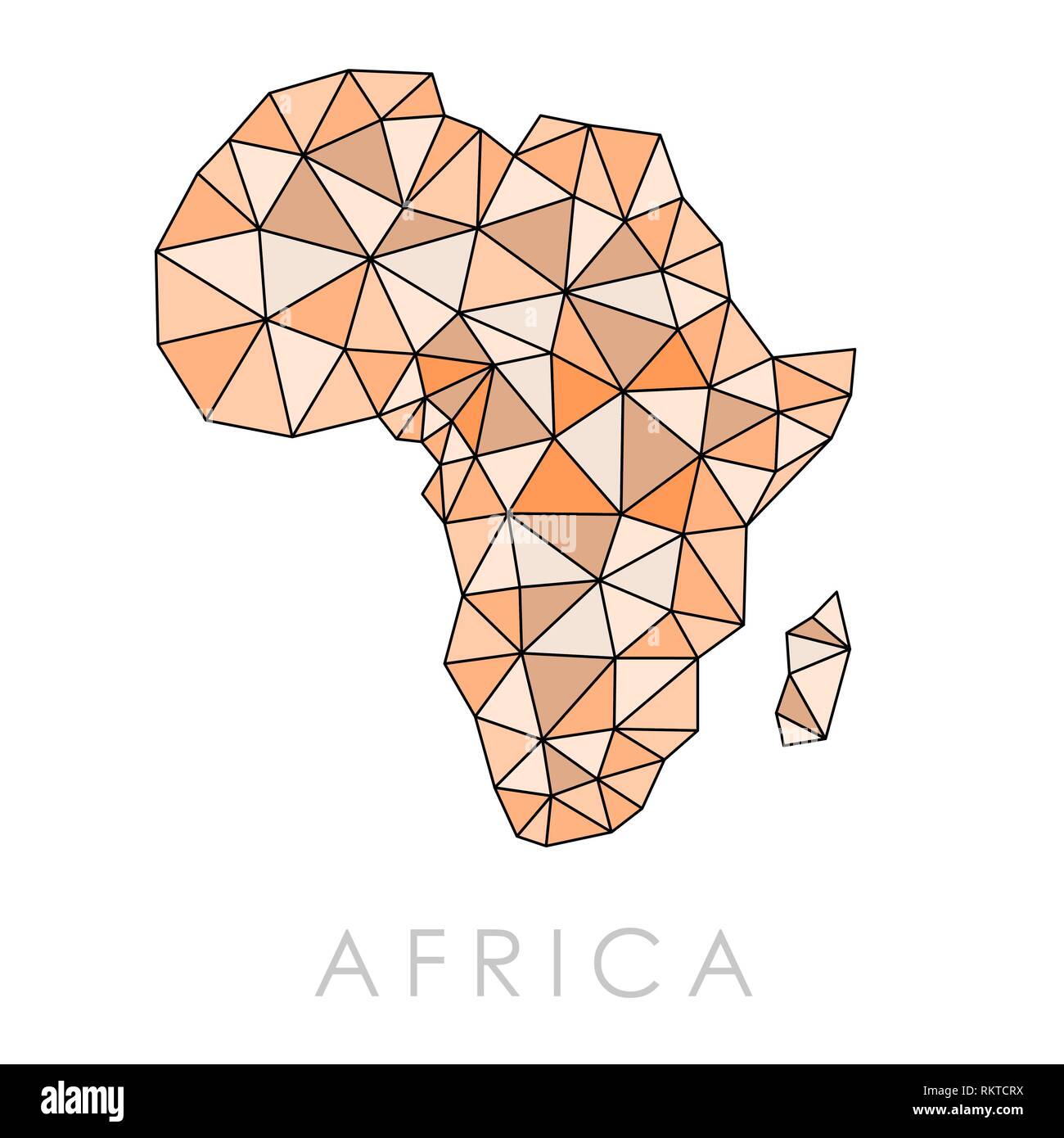 Africa geometric map - modern style low poly triangles vector Stock ...