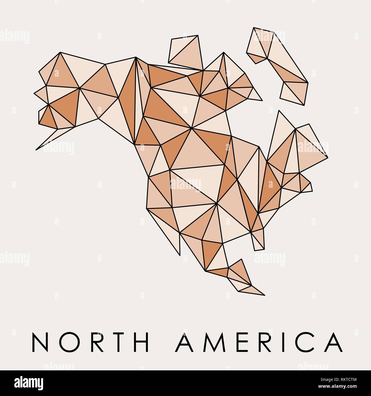 North America map vector - low-poly geometric style illustration Stock ...