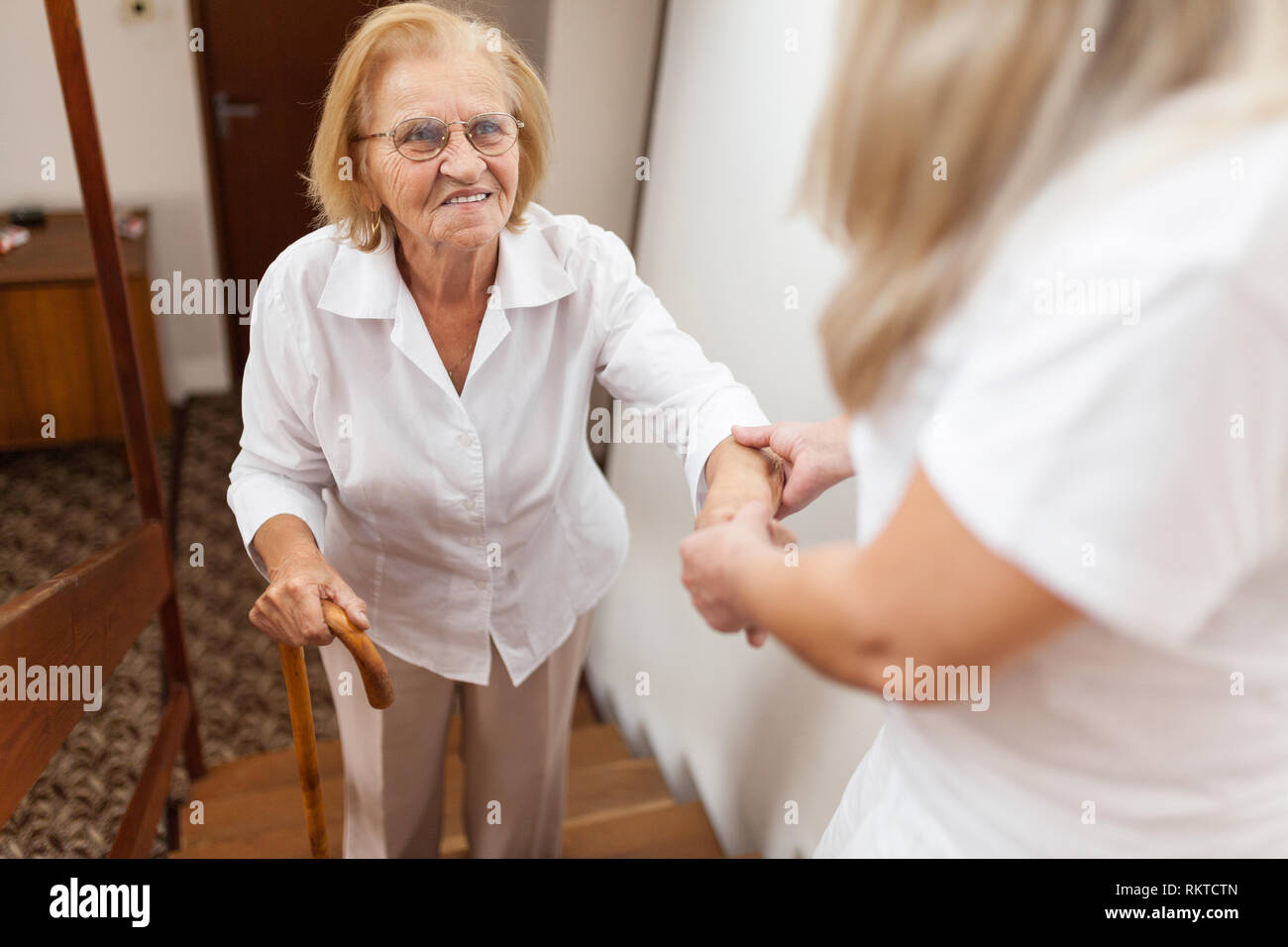 Elderly stairs hi-res stock photography and images - Alamy