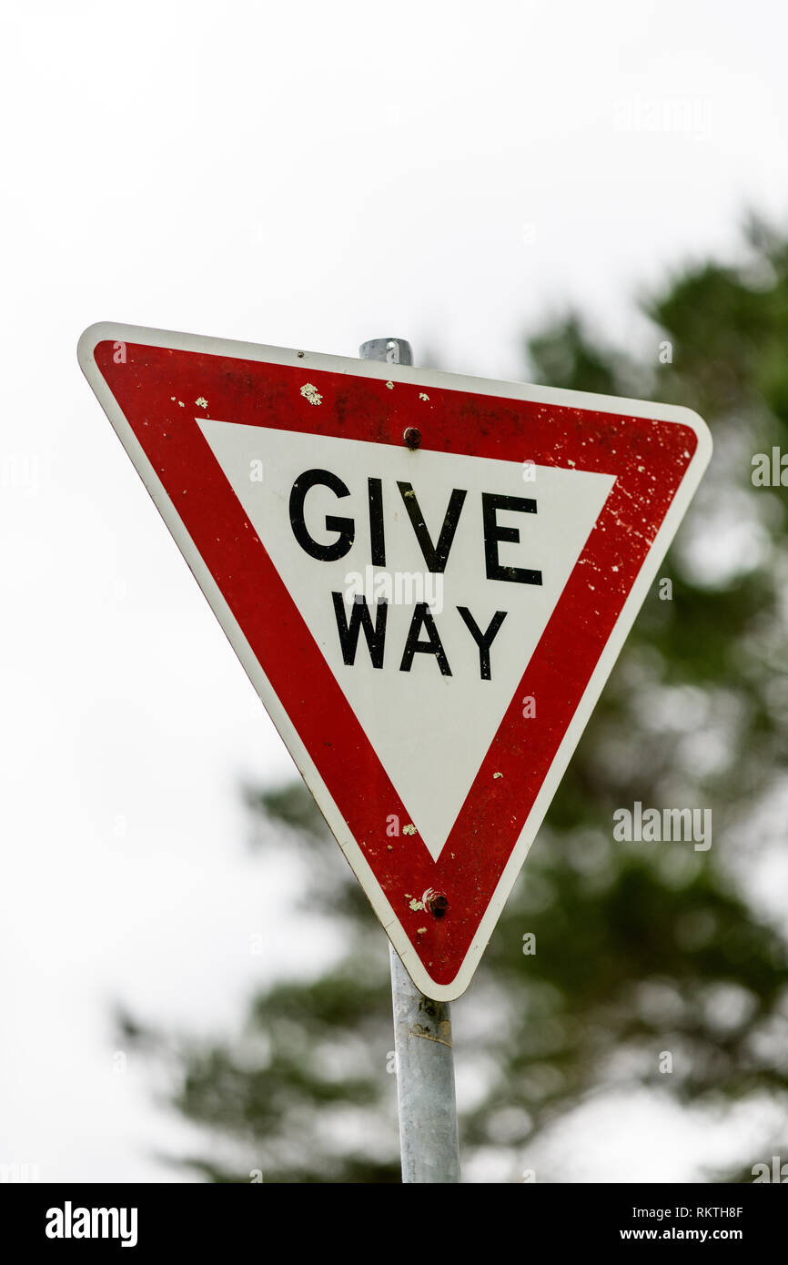Giveway road sign Stock Photo - Alamy