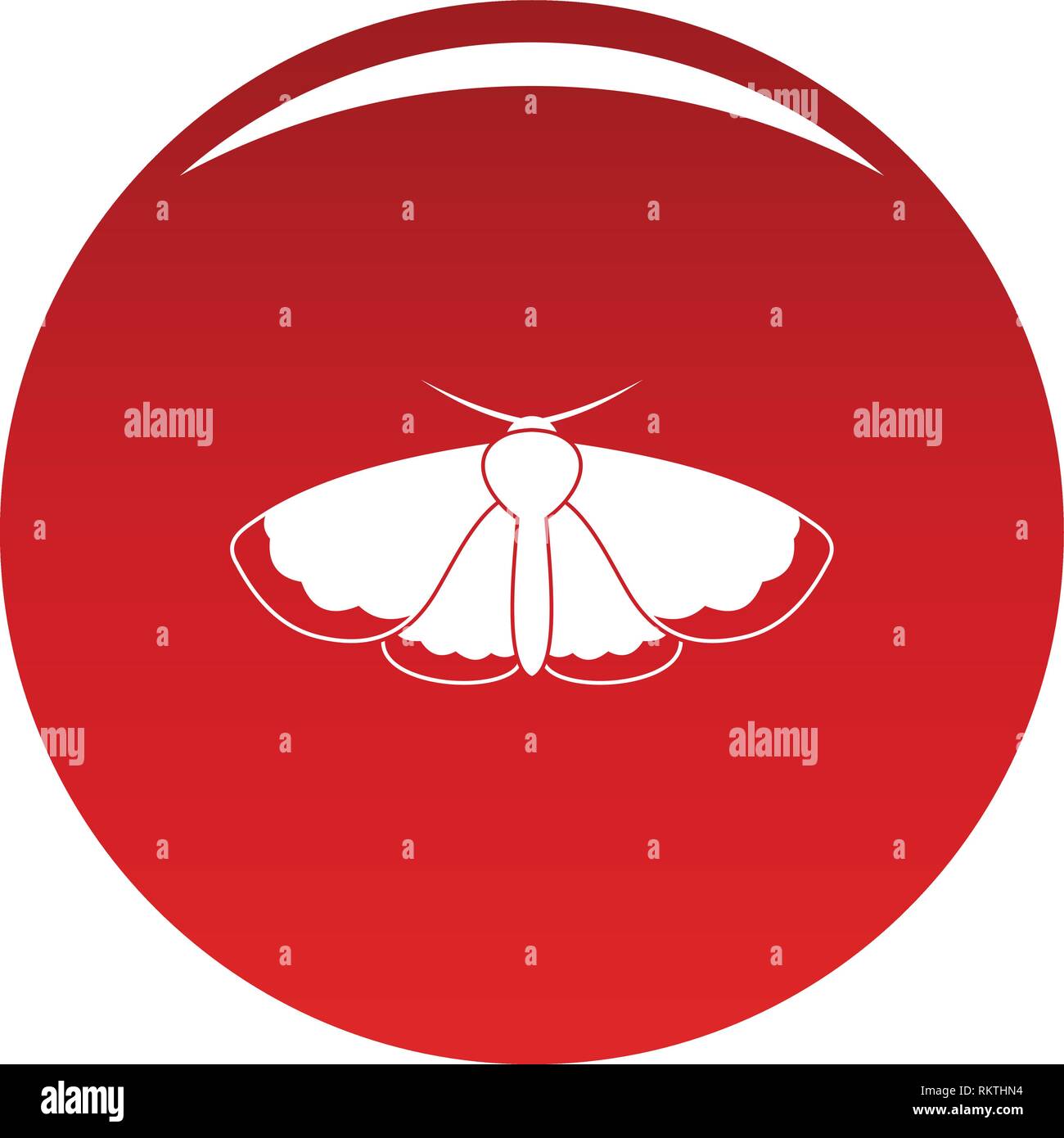 Moth icon. Simple illustration of moth vector icon for any design red ...
