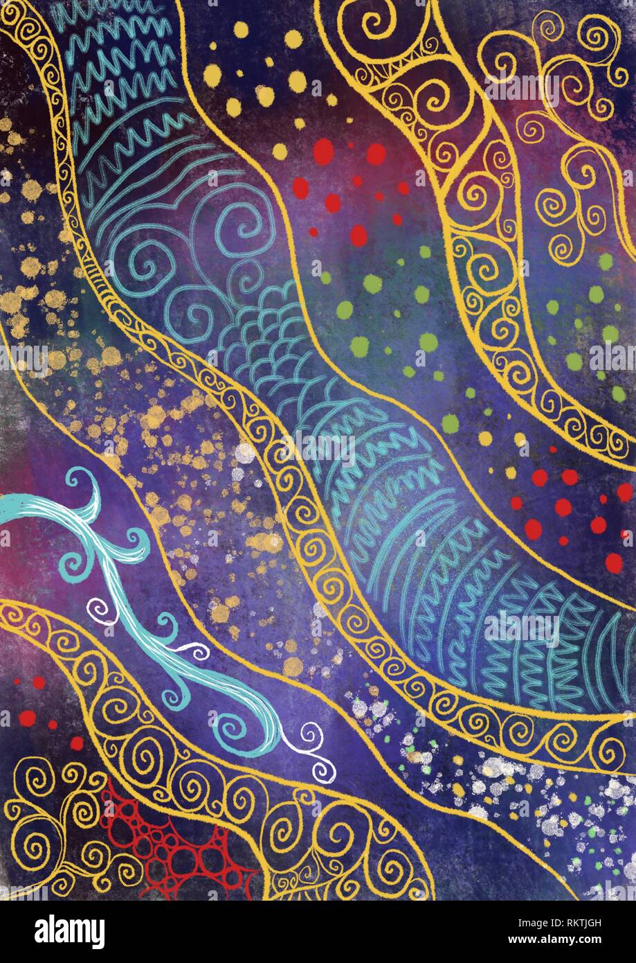 Beautiful art nouveau inspired background artwork Stock Photo - Alamy