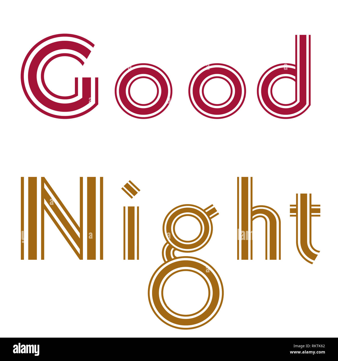 Good night greetings and wishes with styles Stock Photo - Alamy