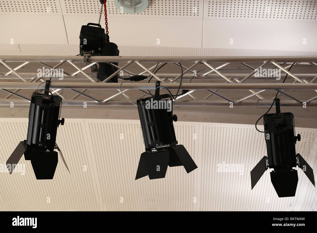 Spotlights on the ceiling of the concert hall Stock Photo - Alamy