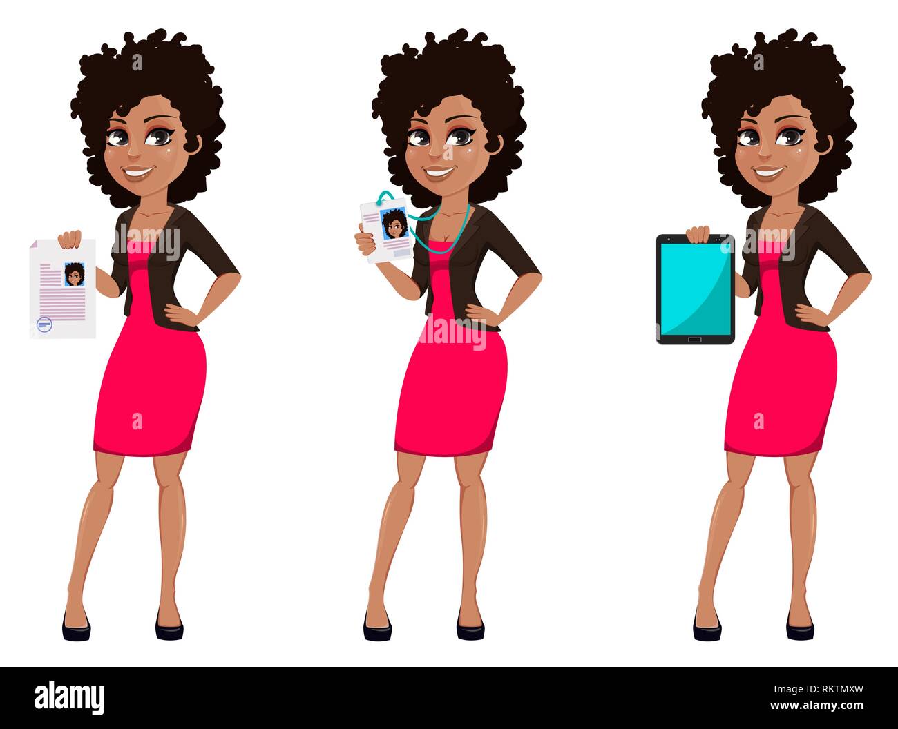 Id card showing female Stock Vector Images - Alamy