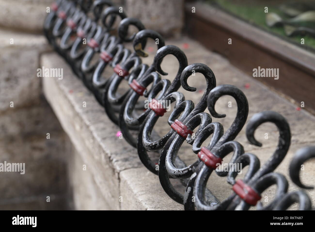 Metal decoration on windows Stock Photo - Alamy