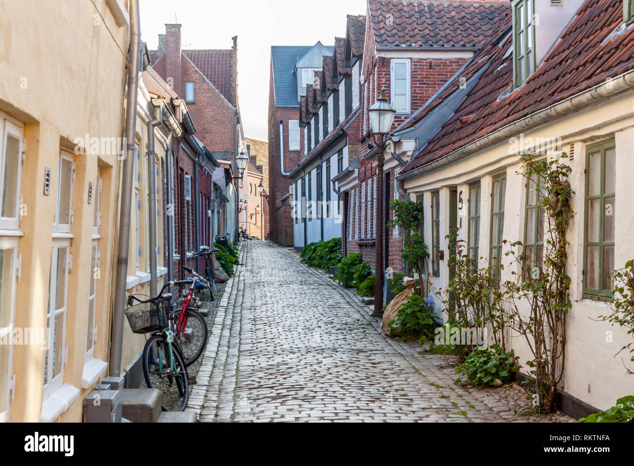 Red brick wall - old house in Ribe, Denmark Stock Photo - Alamy