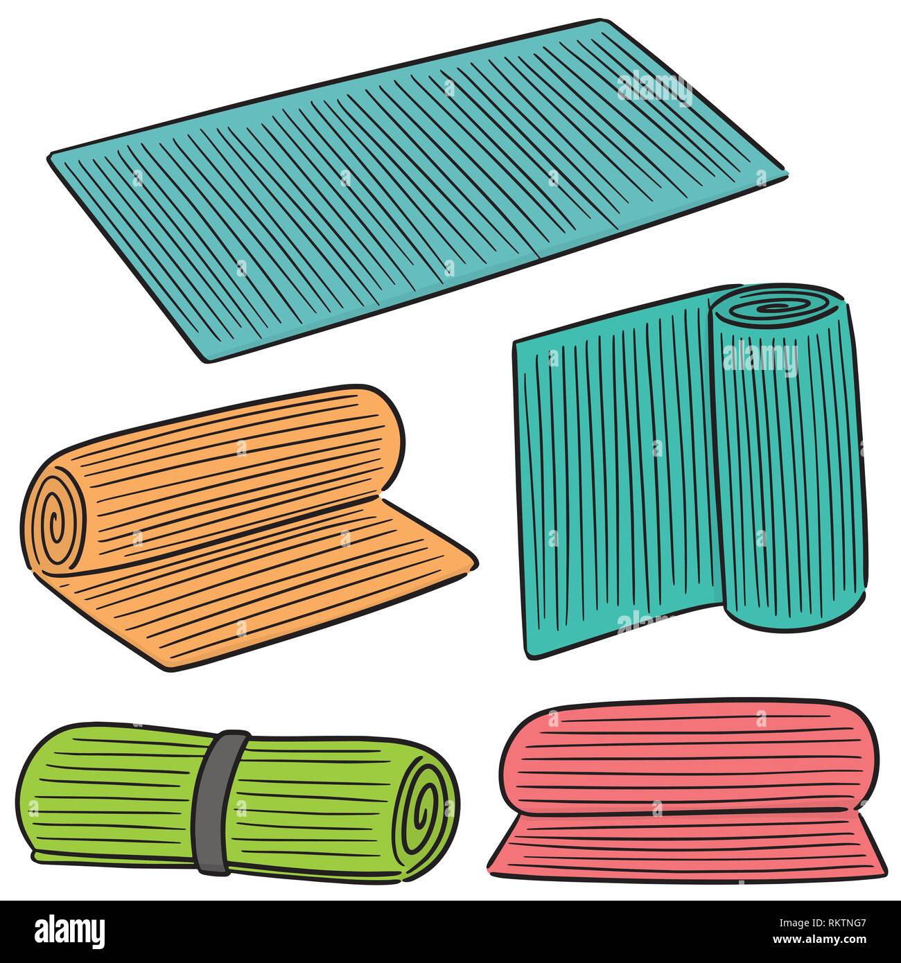 vector set of yoga mat Stock Vector Image & Art - Alamy