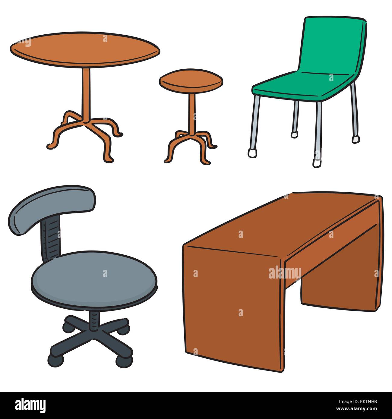vector set of table and chair Stock Vector Image & Art - Alamy