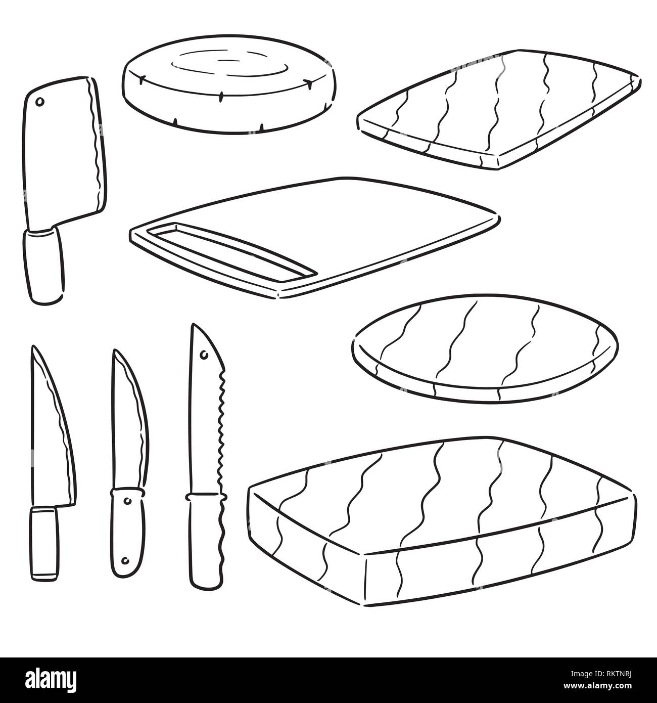 vector set of knife and chopping block Stock Vector Image & Art - Alamy