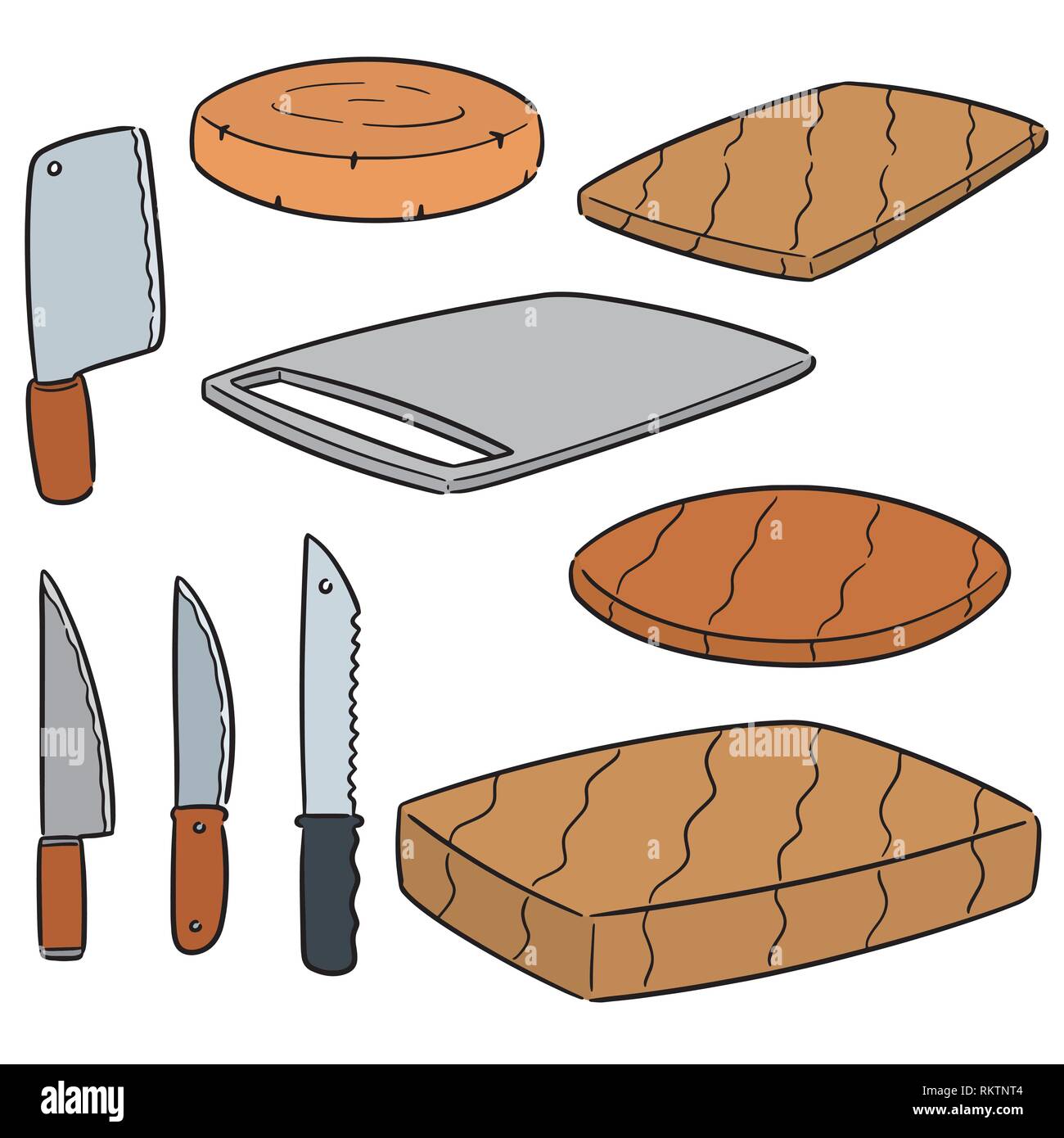 Meat chopping board knife Stock Vector Images - Alamy