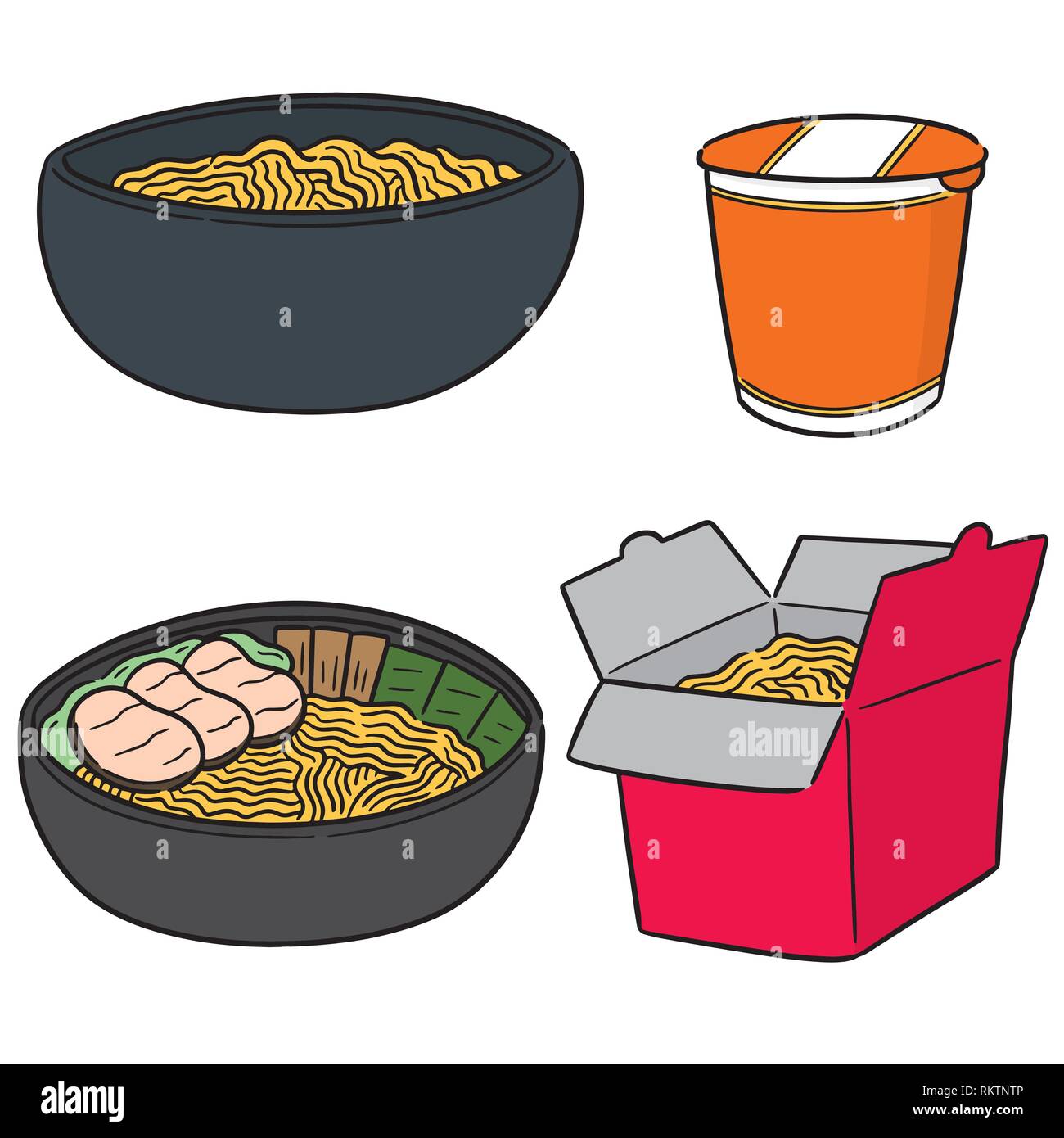 vector set of noodle Stock Vector Image & Art - Alamy