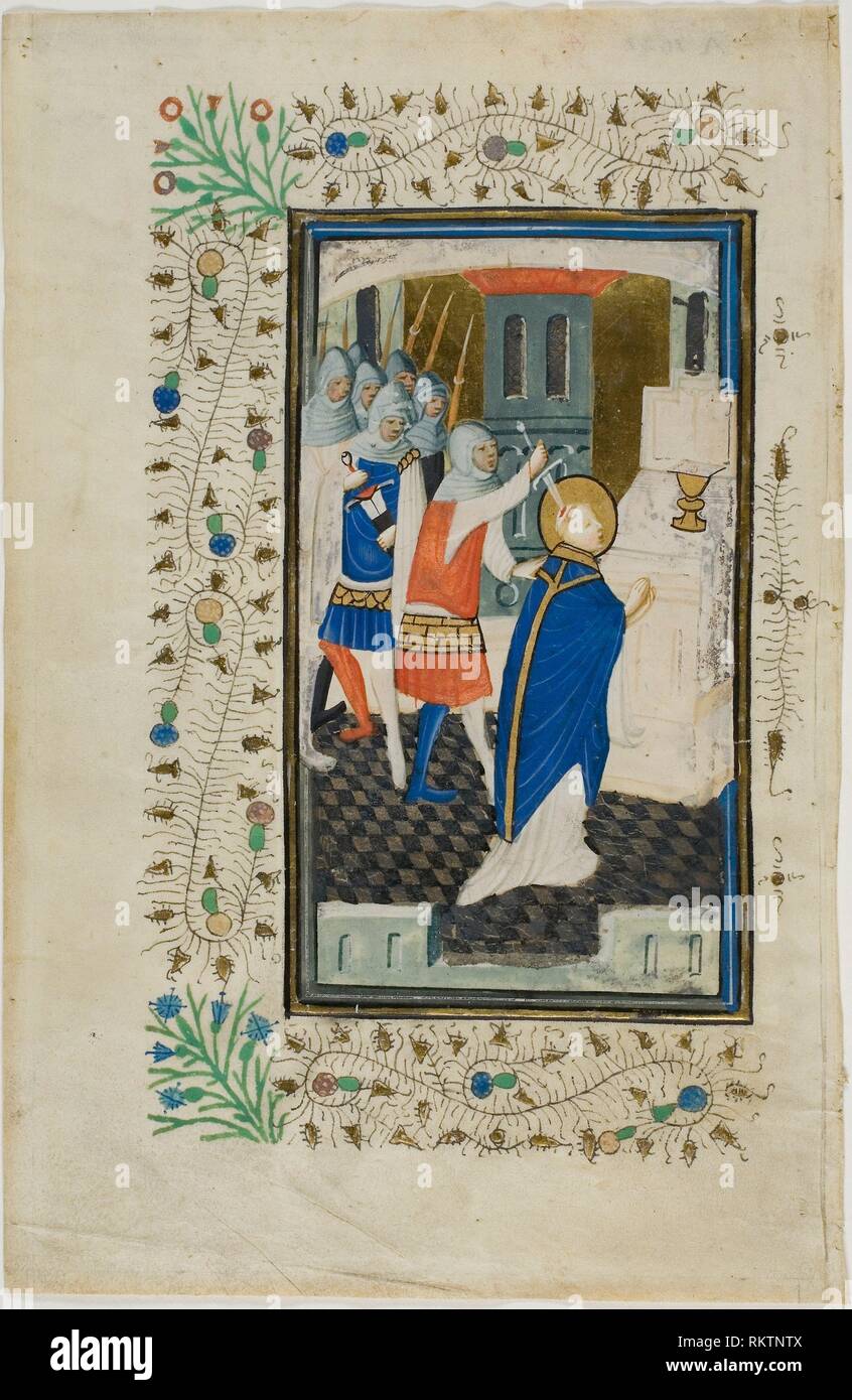 The Murder of Thomas Becket, page one, from a Book of Hours - 1430/40 ...