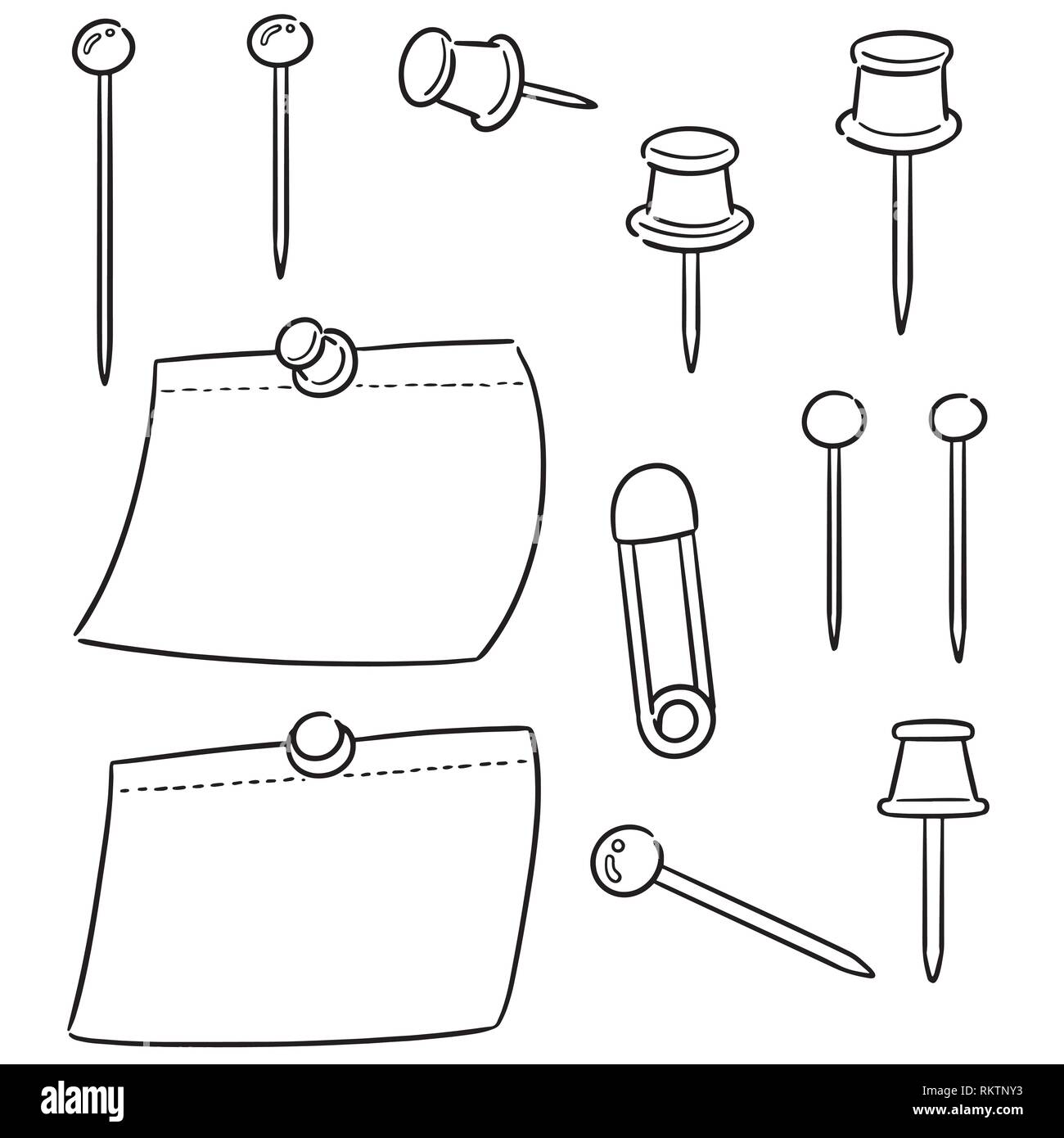 vector set of pin and memonote Stock Vector Image & Art - Alamy