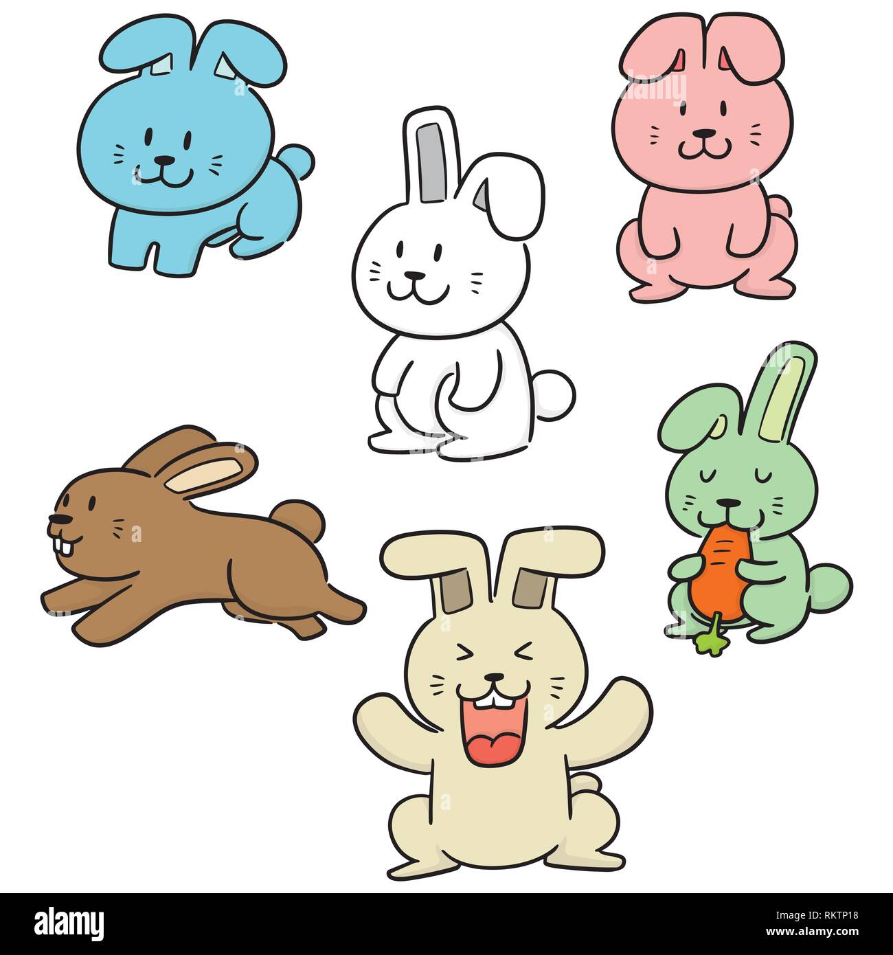 vector set of rabbits Stock Vector Image & Art - Alamy