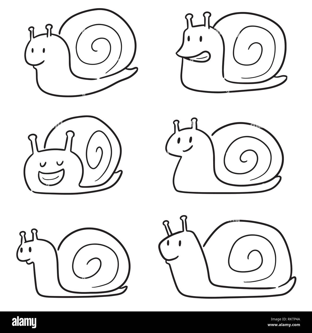 Cute snail cartoon icon Black and White Stock Photos & Images - Alamy