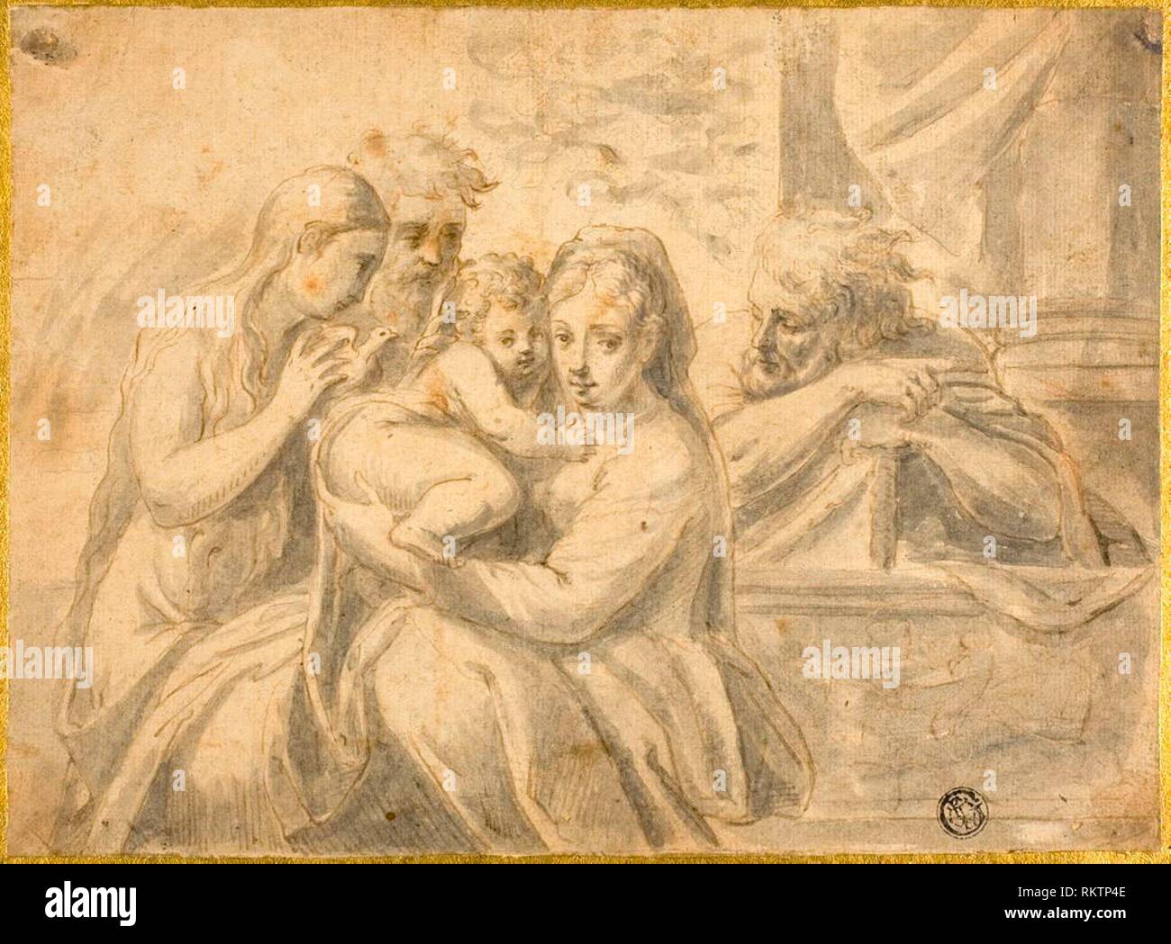 Holy Family with Mary Magdalene and Male Saint - late 16th century ...