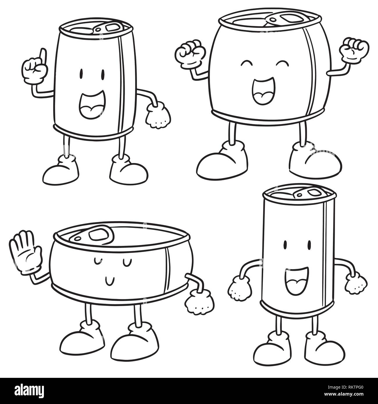 vector set of can cartoon Stock Vector Image & Art - Alamy