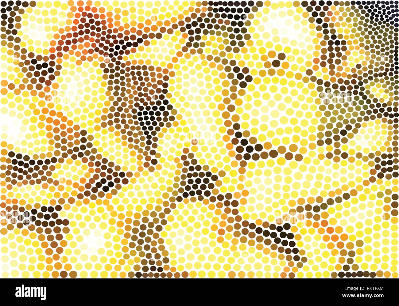 Abstract pears dots vector illustration in yellow, brown and black ...