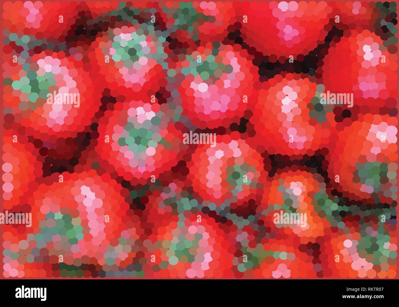 Vector Tomatoes dots illustration in red and green colors palette Stock ...