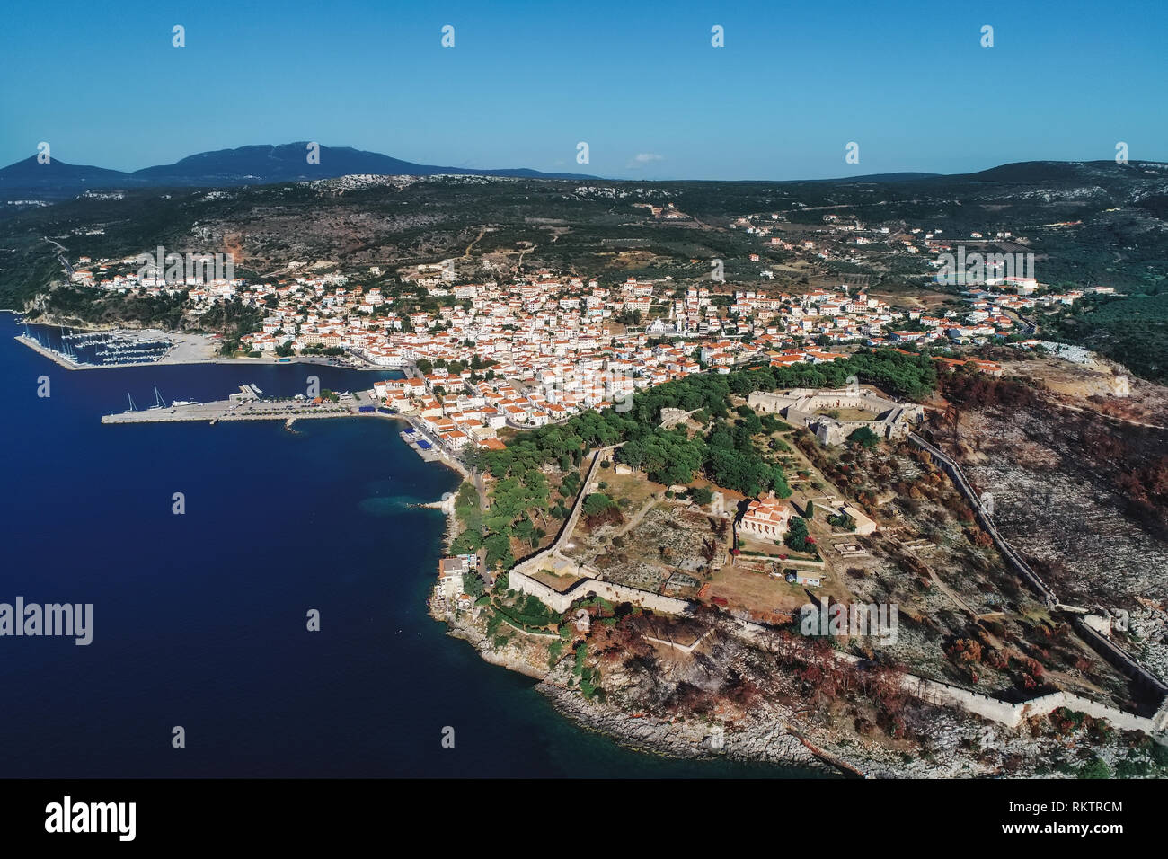 aerial view of Pylos historically also known under its Italian name ...
